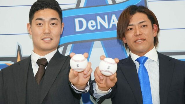 DeNA、庄司陽斗&九鬼隆平が支配下ゲット会見で笑顔！庄司「やってきたことが報われた」、九鬼「試合に出る機会があるならどこでも」 | antenna[アンテナ]