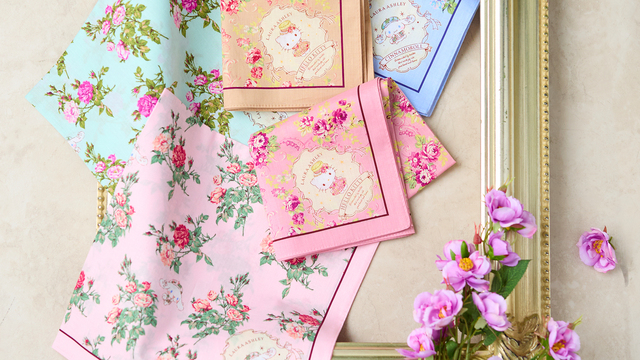 服飾雑貨メーカー川辺株式会社 「ローラ アシュレイ×サンリオキャラクターズ」のハンカチシリーズ新作登場！ | antenna[アンテナ]