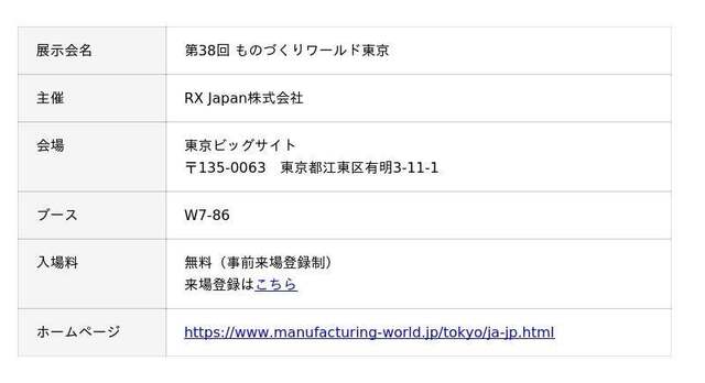 【出展情報】「第38回 ものづくりワールド東京」に出展【APPLE TREE株式会社】 | antenna[アンテナ]